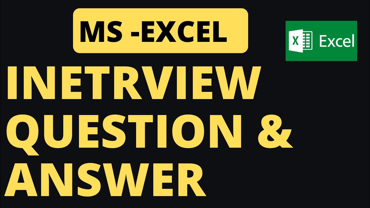 Excel Interview Question And Answer Sequence In Excel Excel Interview Youtube 8809