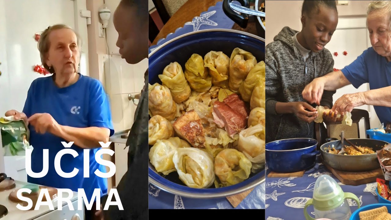 SERBIAN GRANDMA TEACHES AFRICAN TO MAKE SARMA ( Serbian meal)| Ucim da ...