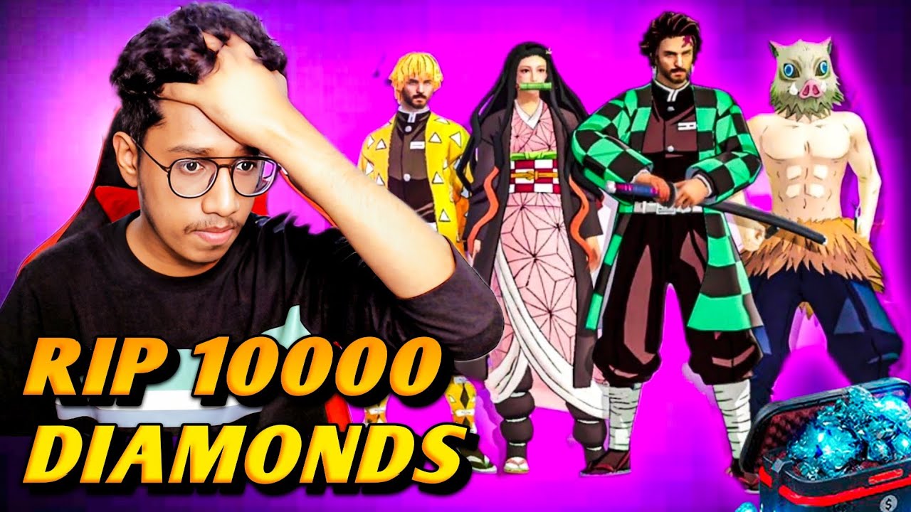 RIP 10000 Diamonds 🥺 Freefire New Demon Slayer Event Spin ചെയ്തു ...