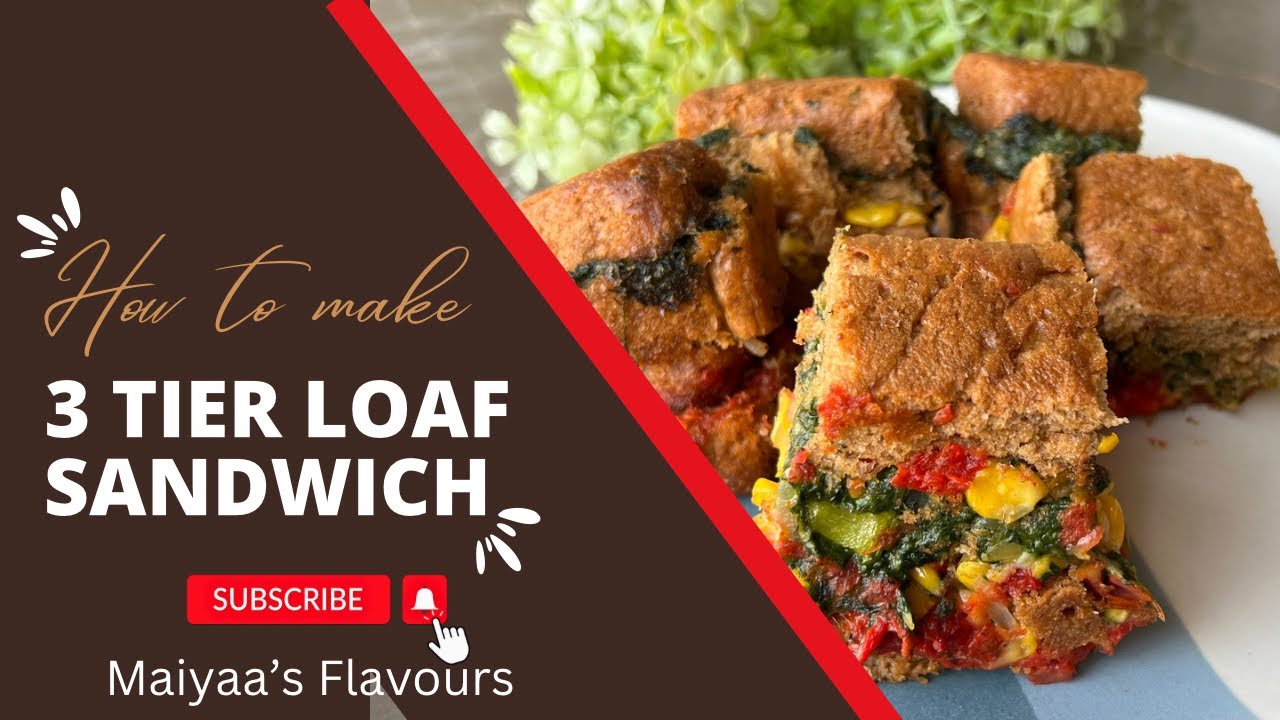 3 Tier Loaf Sandwich | How to make 3 layered Grilled sandwich from a ...