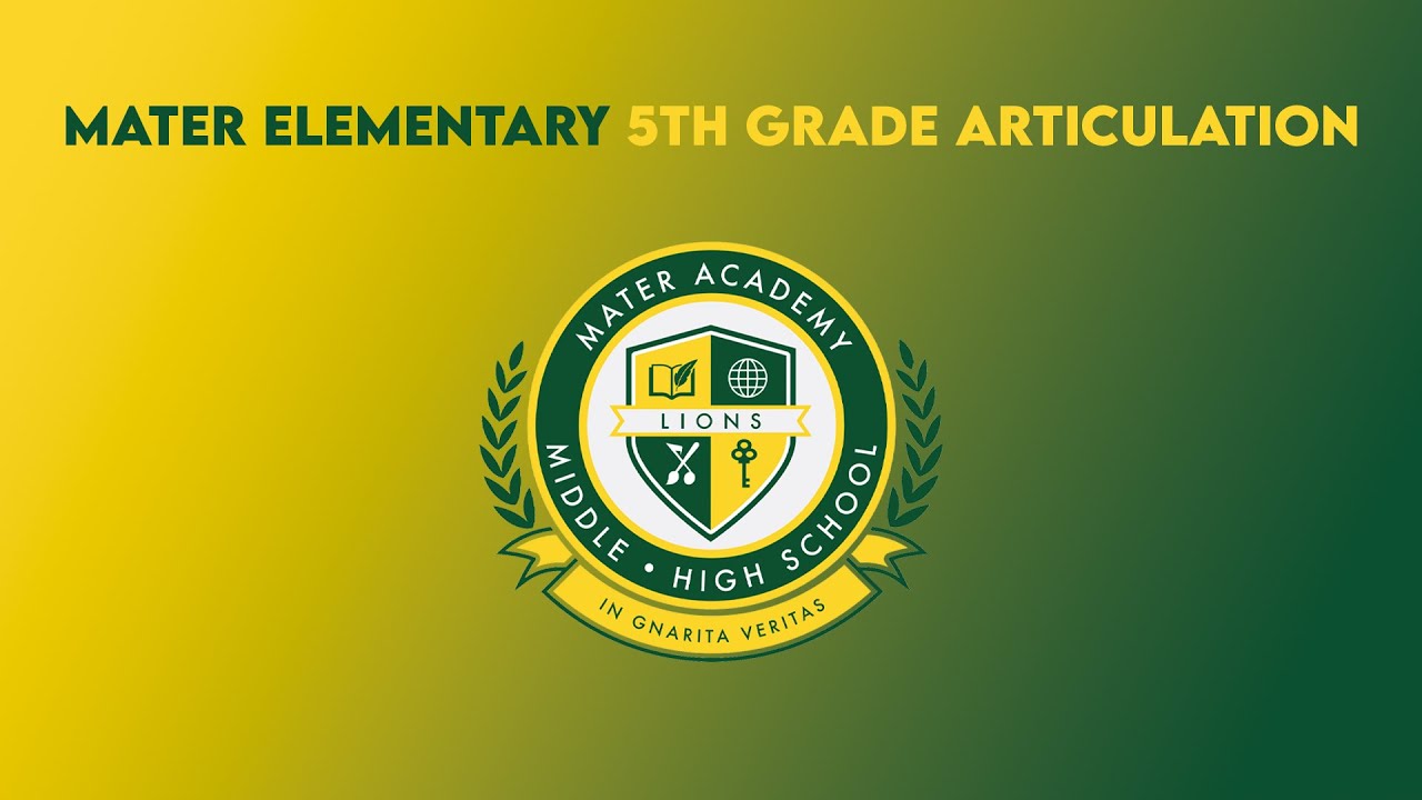 Mater Elementary/Mater Middle 5th Grade Articulation - YouTube