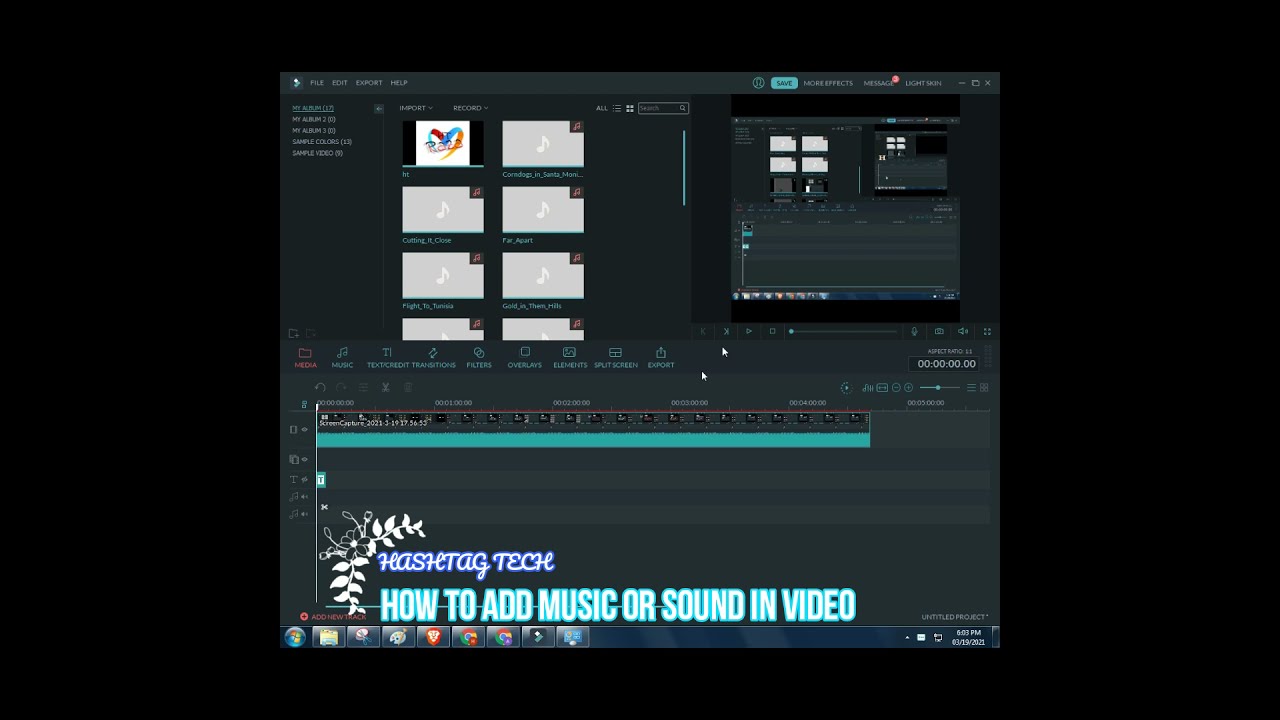 how add music sound in video filmora - YouTube