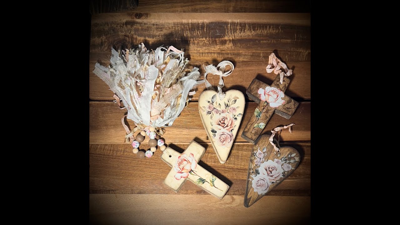 DT Wood Ornaments with Essential Stencil Transfers January 2025 - YouTube