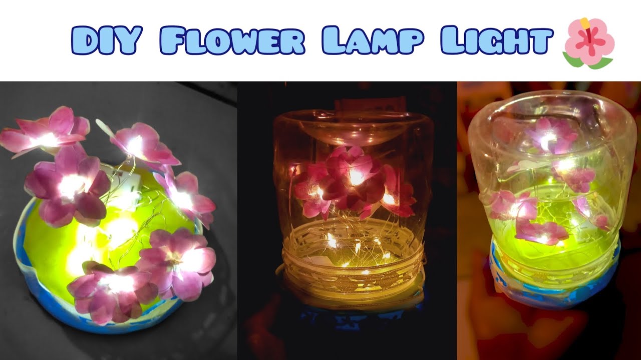 How to make flower night lamp#diy flower lamp light with paper ...