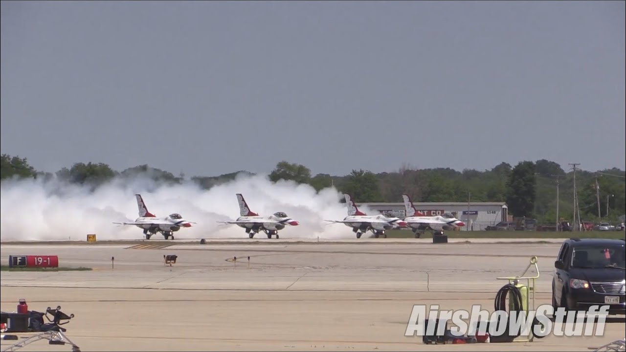 USAF Thunderbirds Diamond and Solo Takeoffs (No Music) - YouTube
