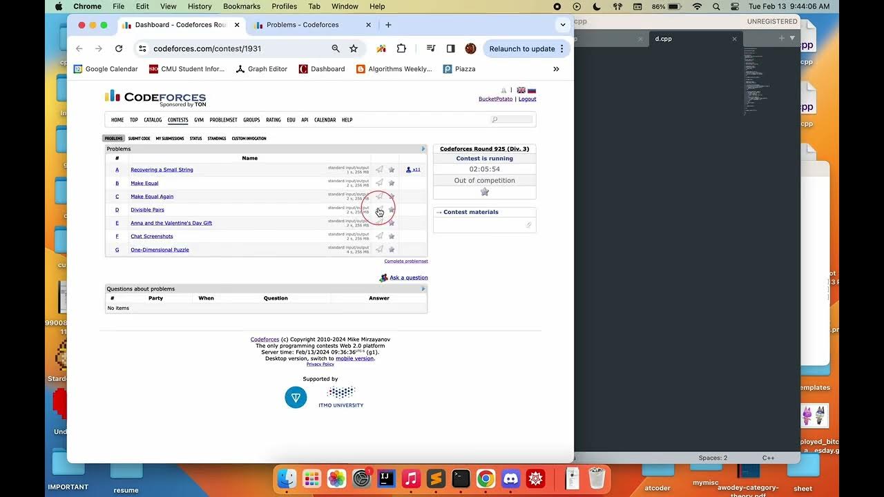 Codeforces Round 925 Youtube