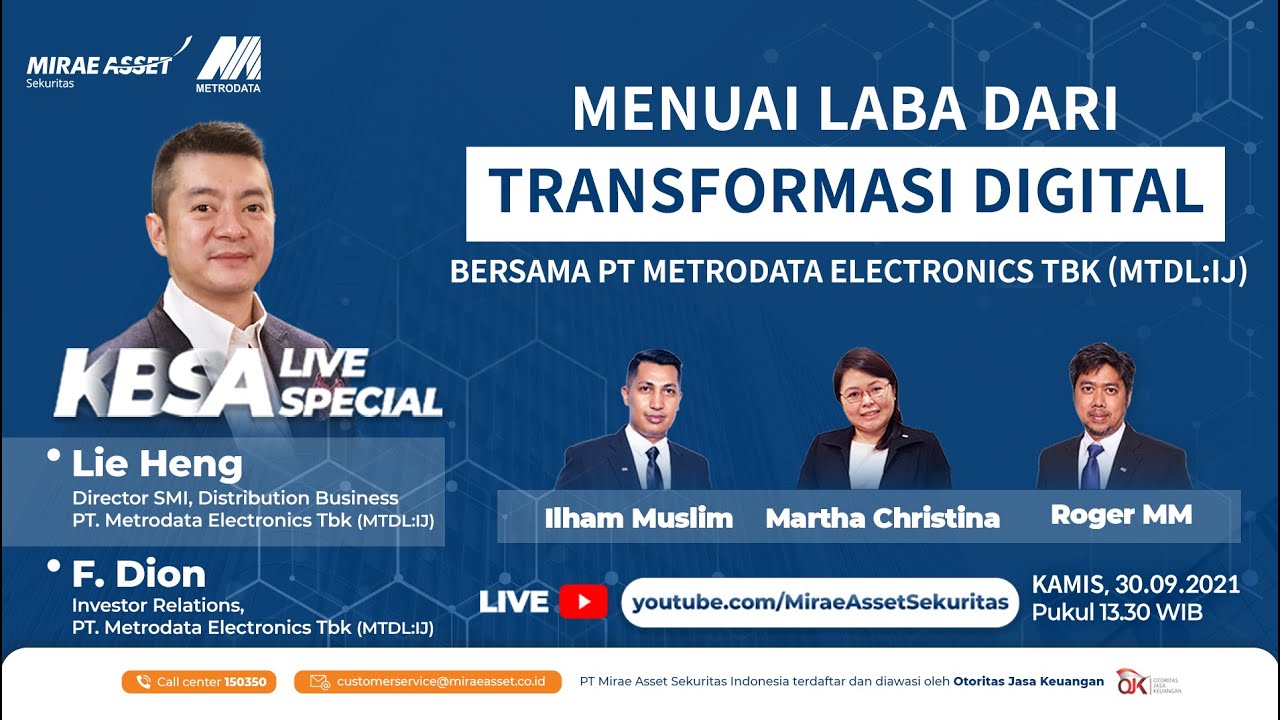 #KamuBeliSahamApa LIVE Special bersama PT Metrodata Electronics Tbk ...