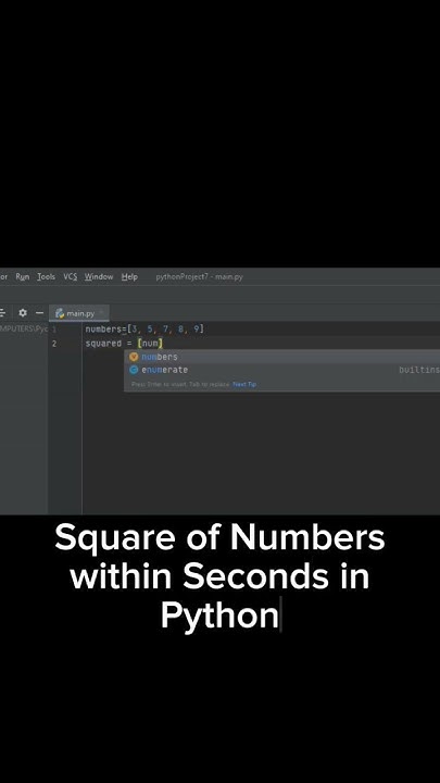 "I Squared the List of Numbers Using this Python Code😱" - YouTube