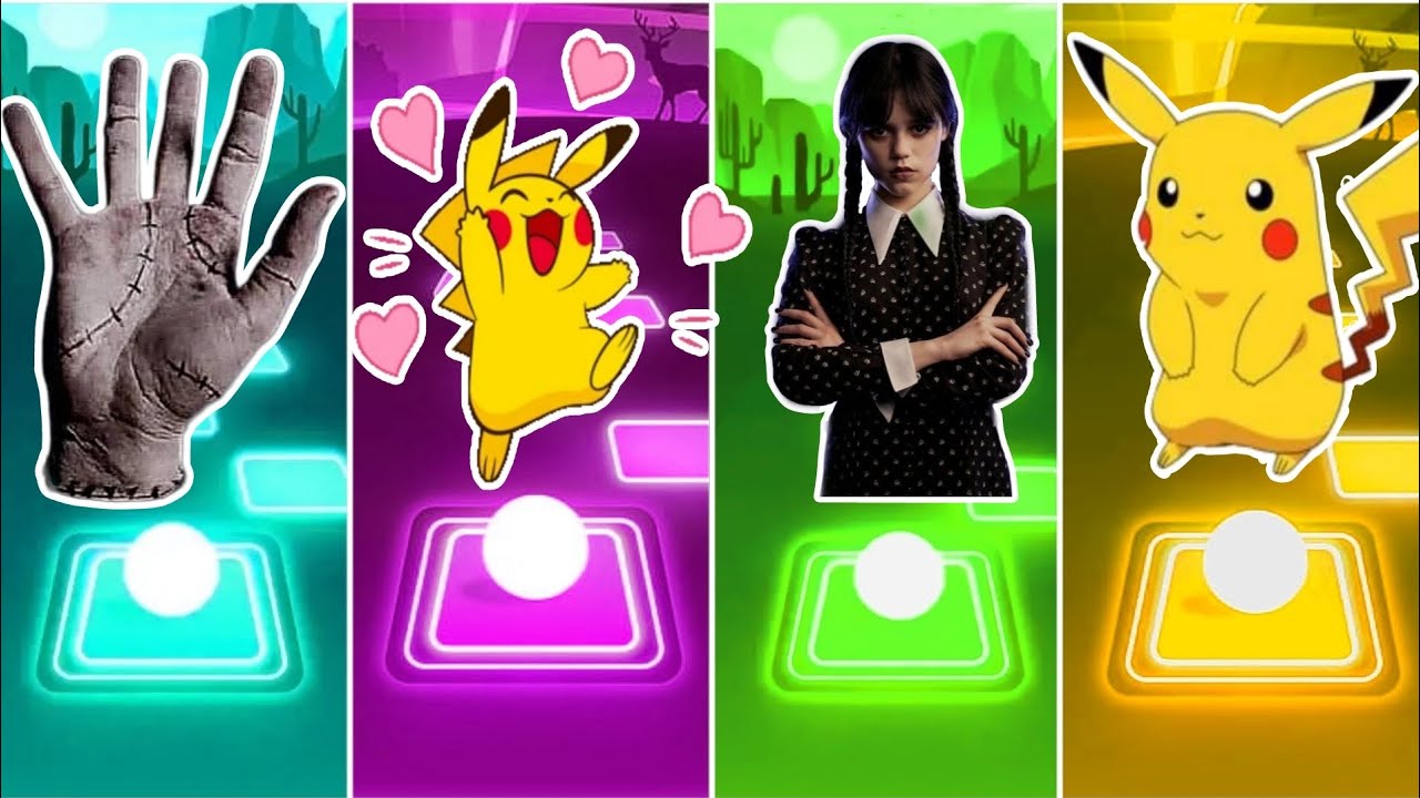Wednesday Dance vs Pikachu vs Wednesday Addams vs Pikachu - Tiles Hop ...