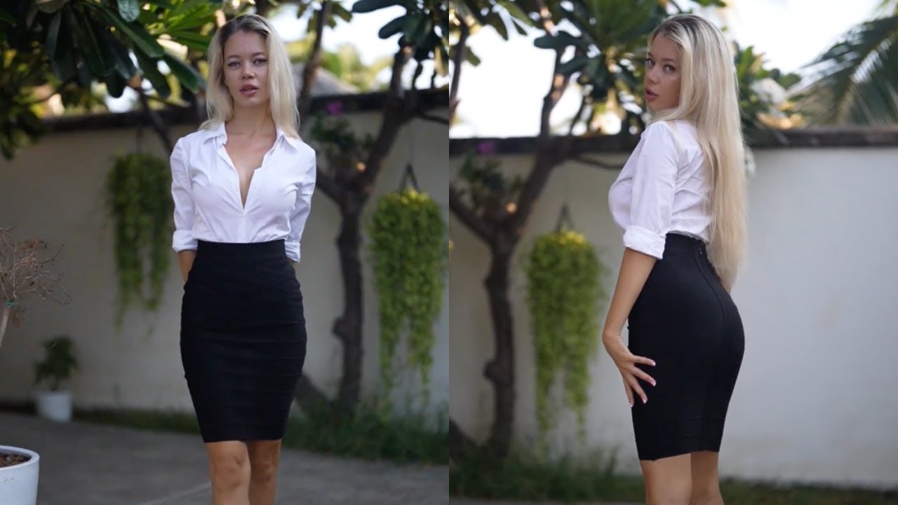 Sofie Office Crush | Walking outside the office in a tight skirt | Sofie Mills - YouTube
