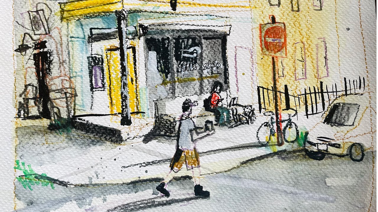 Eleanor Doughty sketches a Brooklyn café 🌍 Street View World Tour demo ...