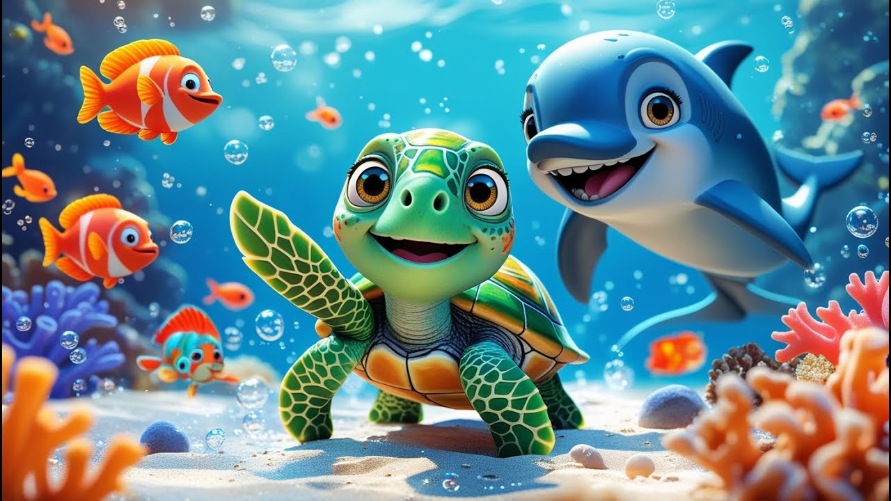 Tiny Turtle Explores a Colorful Underwater World | #kids # ...