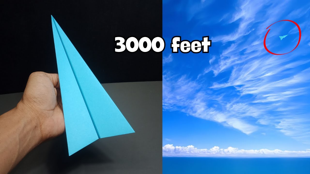 Avión de origami de 3000 pies!! Cómo hacer que un avión de papel vuele ...