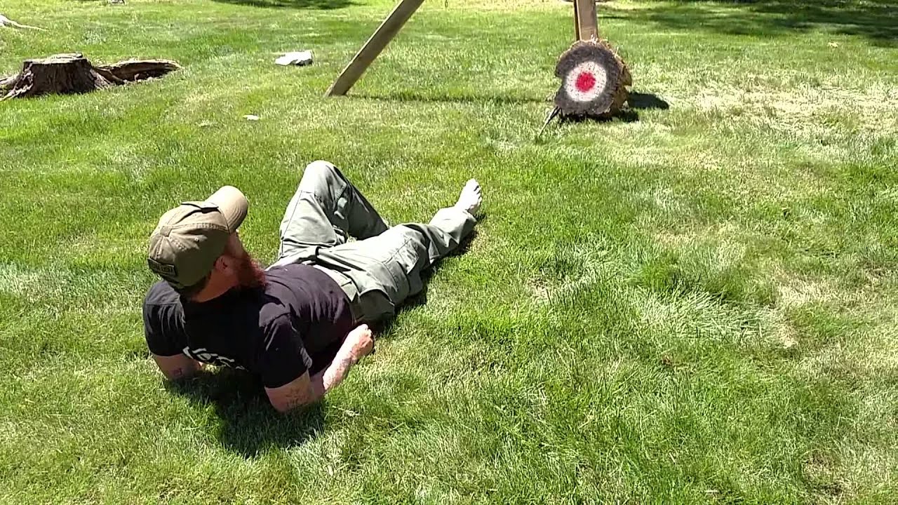 Knife throwing with feet - YouTube