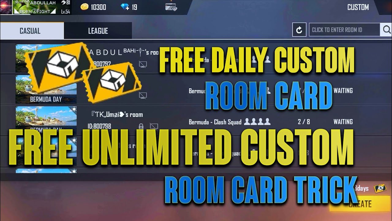 How To Get Unlimited Custom Room Card In Free Fire | Latest Trick - YouTube