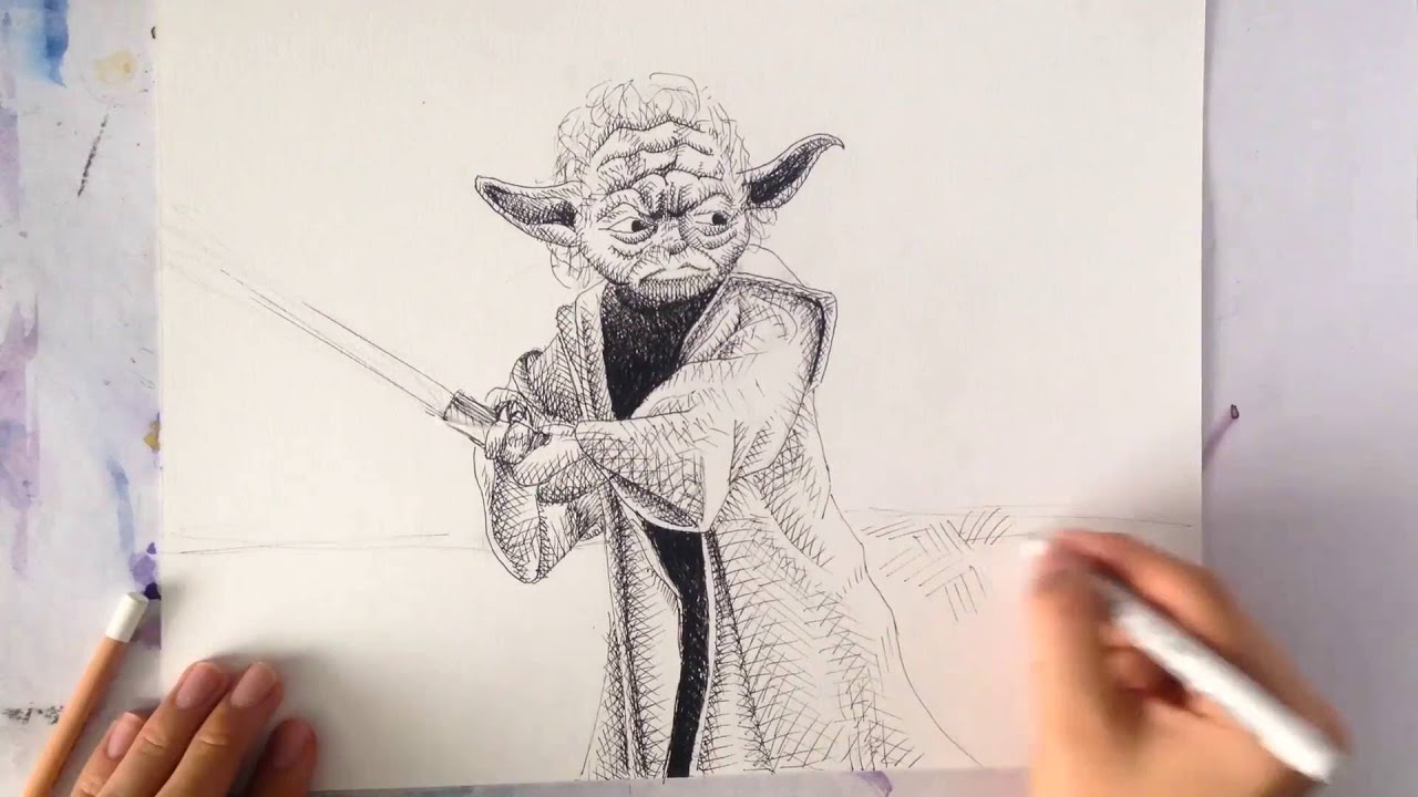 Yoda Drawing - Star Wars Fan Art - YouTube