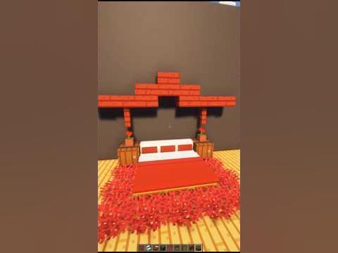 ||Minecraft red bed design tutorial||Minecraft||#minecraft # ...