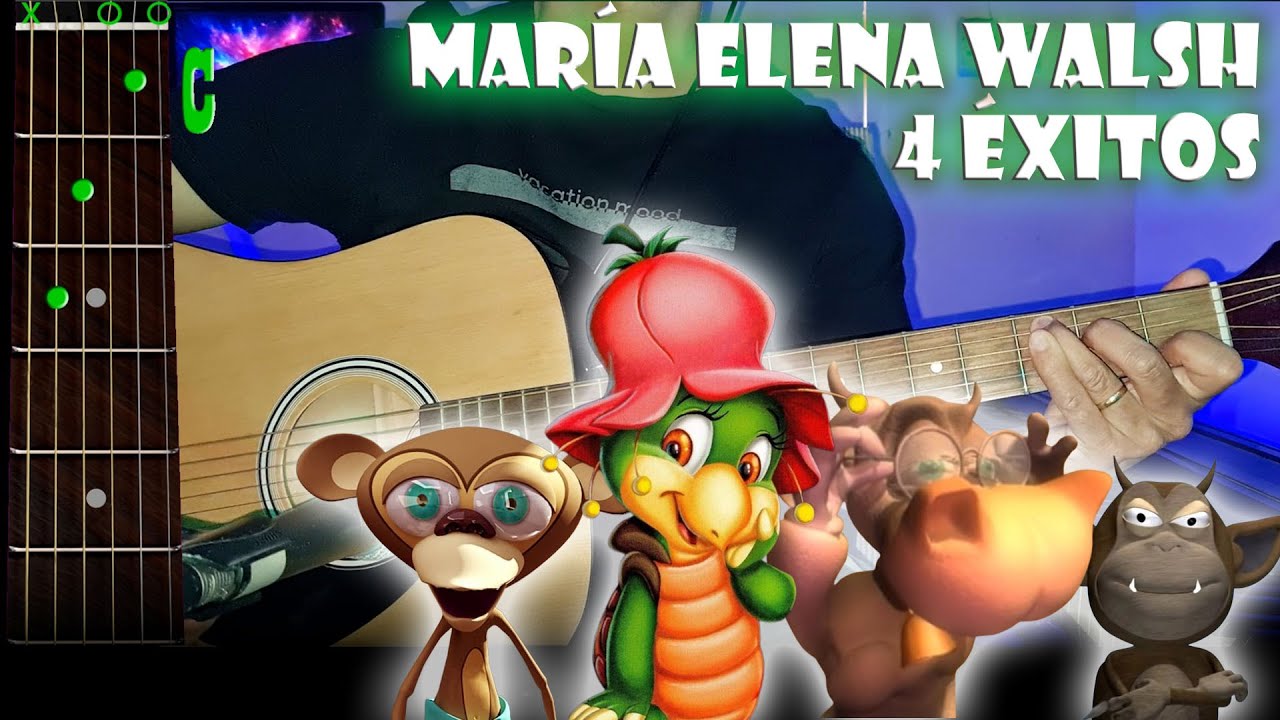 Cuatro Éxitos de María Elena Walsh | Guitarra MIX | Acordes | Tutorial ...