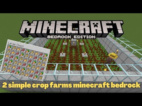 2 simple crop farms minecraft bedrock edition 1.19 - YouTube