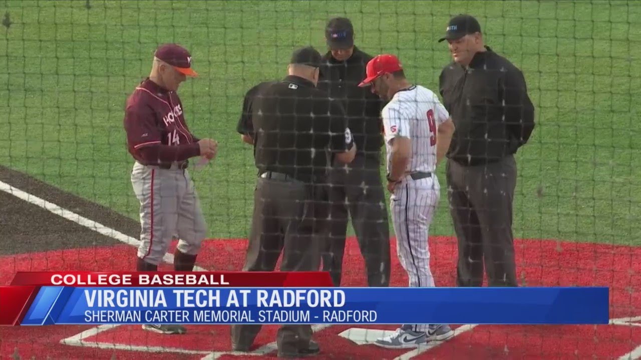 Radford doubles up Virginia Tech in college baseball - YouTube