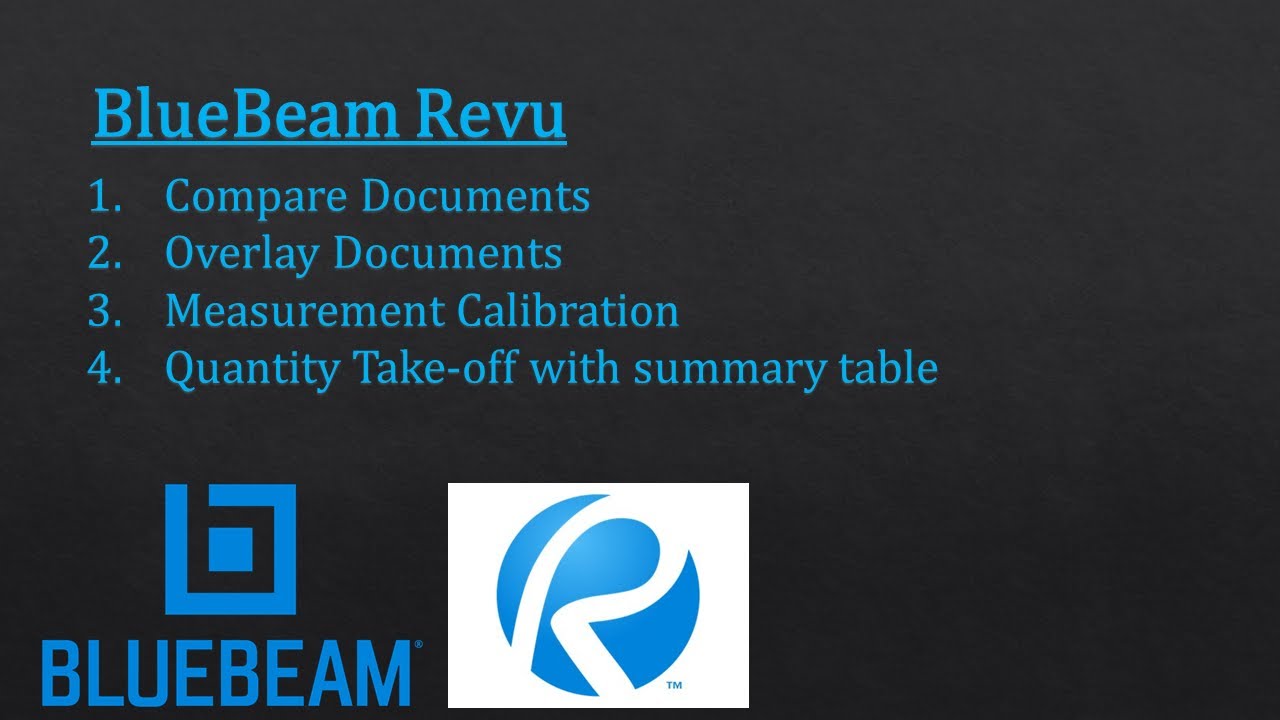 Bluebeam Tutorial_ Quantity Takeoff, Drawing compare and overlay # ...