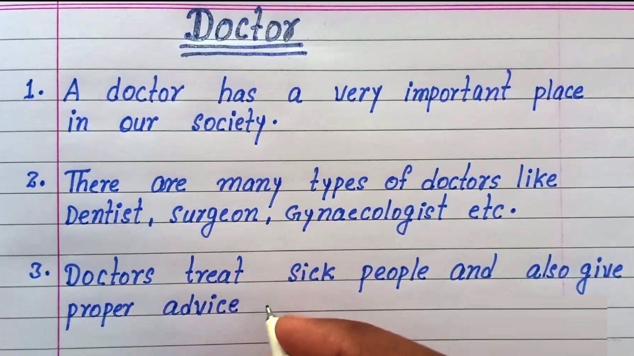 write 10 points about doctor in English || how to write essay on doctor ...