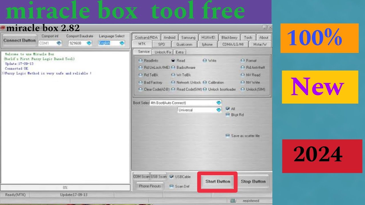 Miracle box 2 82 box crack start button not working - YouTube