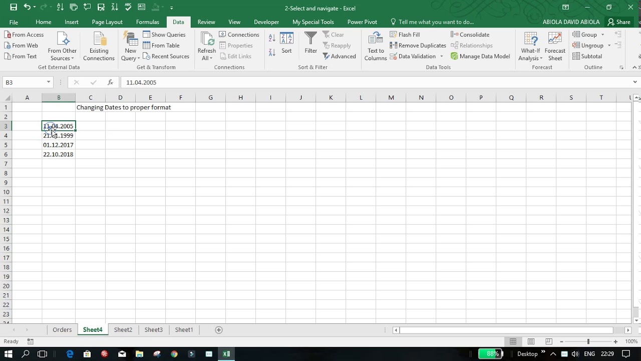 Changing Date Format In Excel YouTube Changing Date Format In Excel YouTube