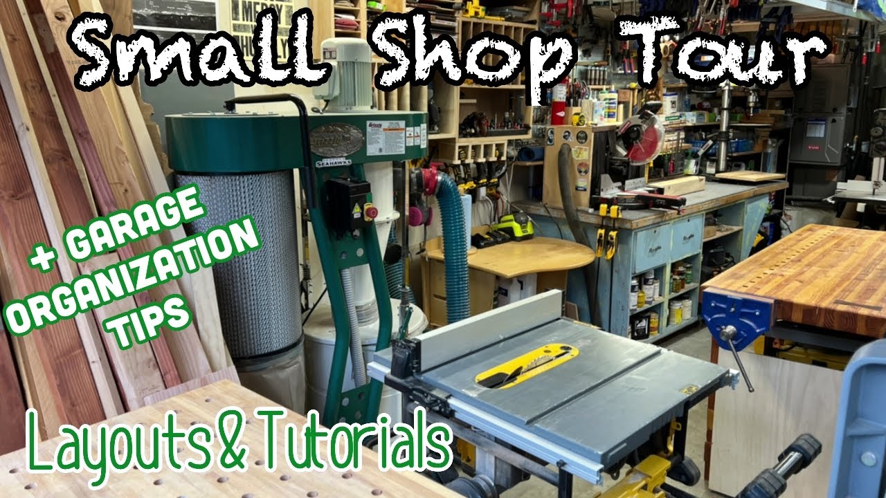 Small Woodworking Shop Tour: Plus Garage Organization Tips - YouTube