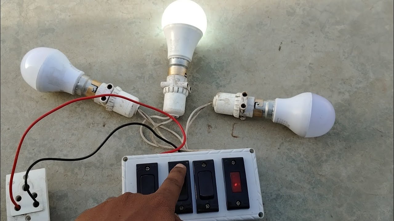 3 Switch + 3 Bulb + 1 Indicator Wiring | How to give connection of ...