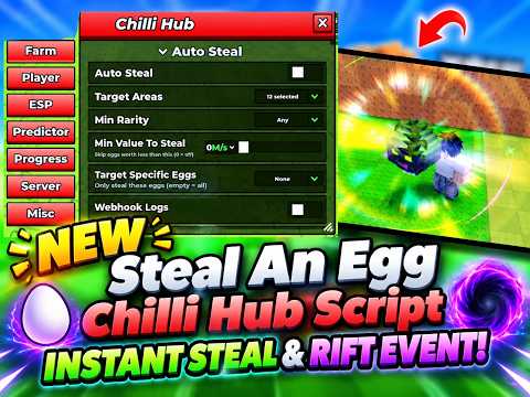 NEW Steal An Egg Chilli Hub Script – INSTANT STEAL & RIFT EVENT! 🔥#roblox #stealanegg