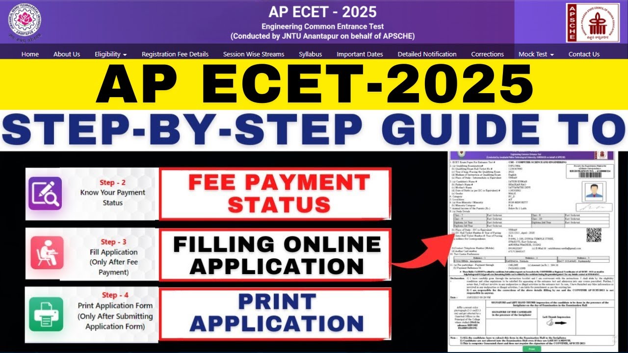 "Step-by-Step guide to fill your AP ECET 2025 application form" - YouTube
