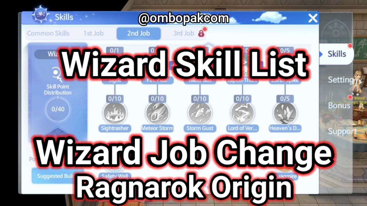 Wizard Skill List - Wizard Job Change - Ragnarok Origin ラグオリ | 라그나로크 ...