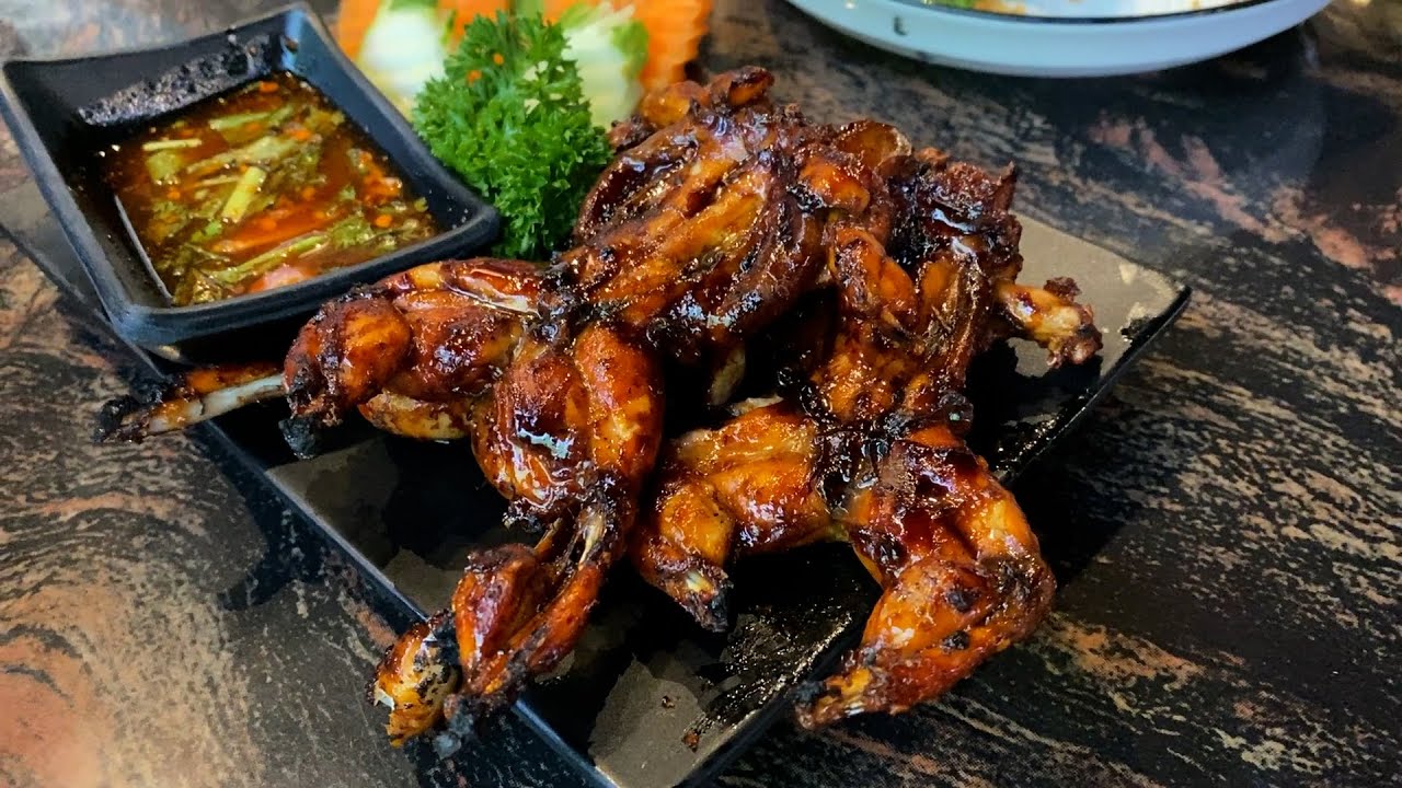 Spicy frog grilled, Fried rice, Raw fish, Spicy ribs pork with 100 ...