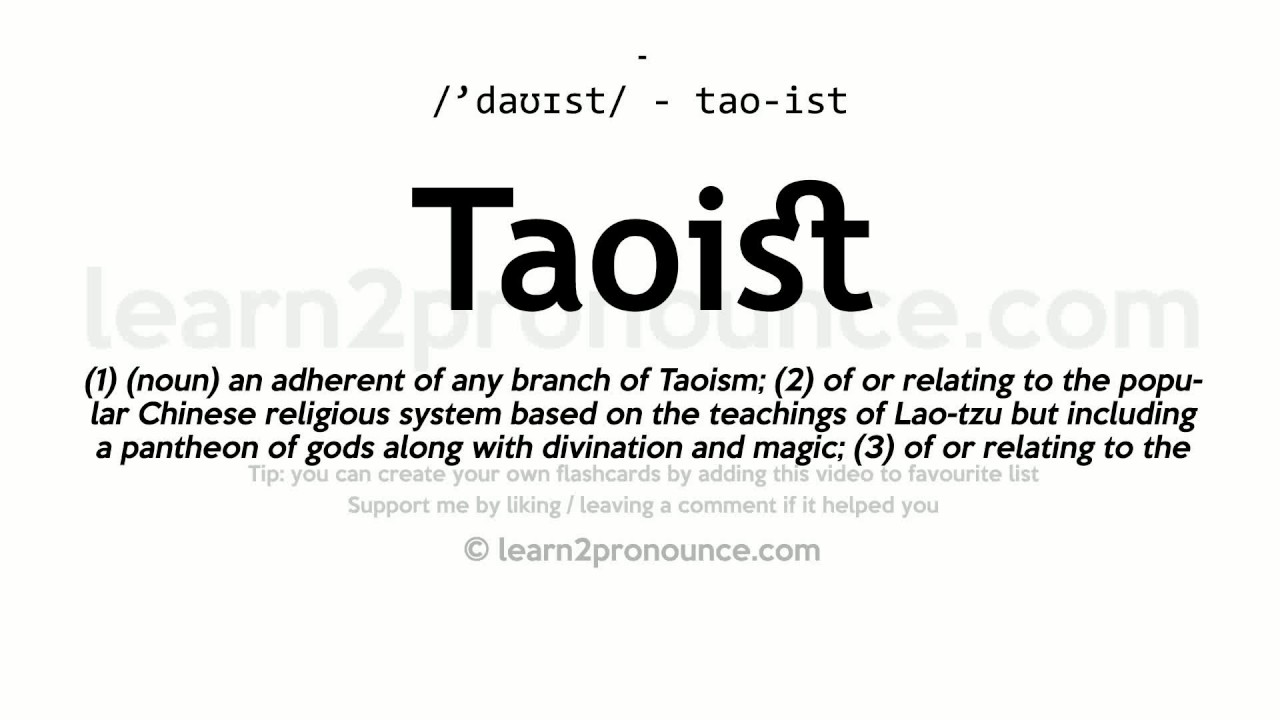 Taoist pronunciation and definition - YouTube