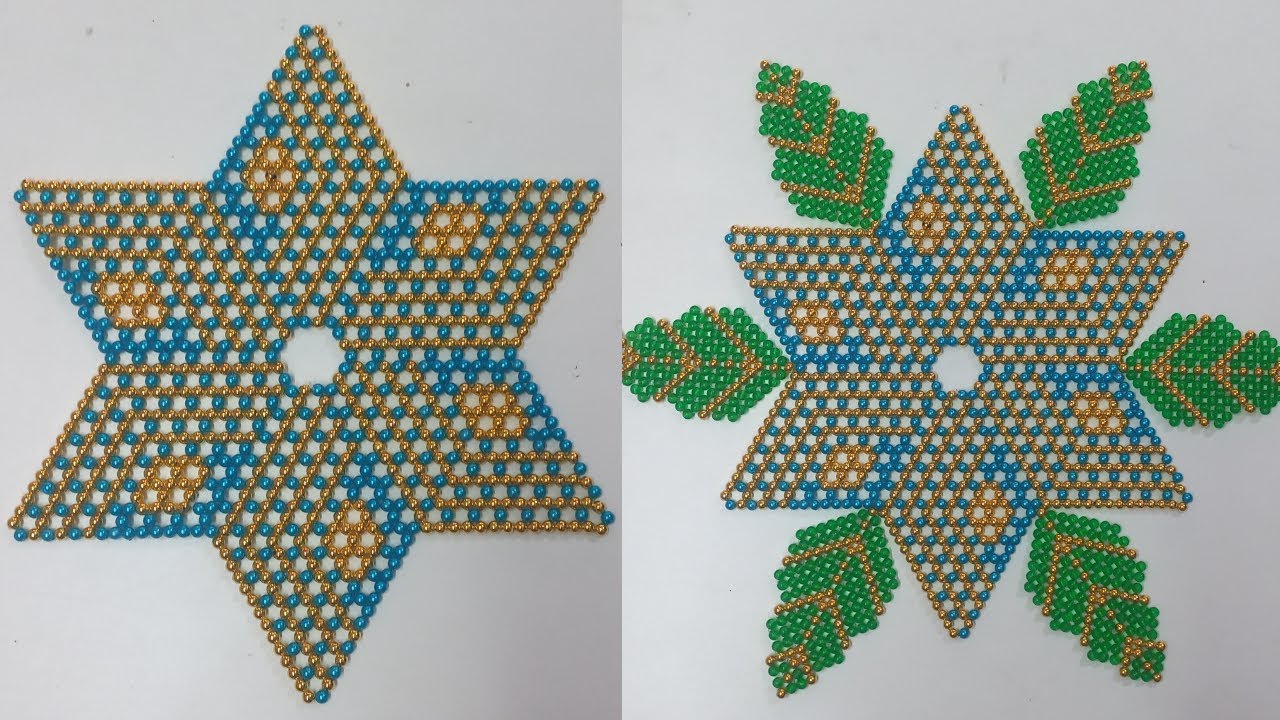 Easy way to make Beaded Rangoli | Handmade art | Pearl Rangoli ...