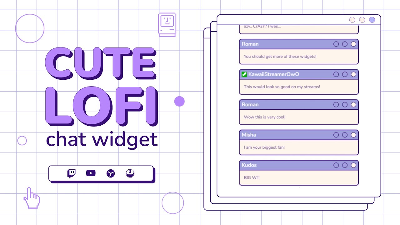 Cute Lofi Twitch Chat Widget for StreamElements & OBS Studio - YouTube
