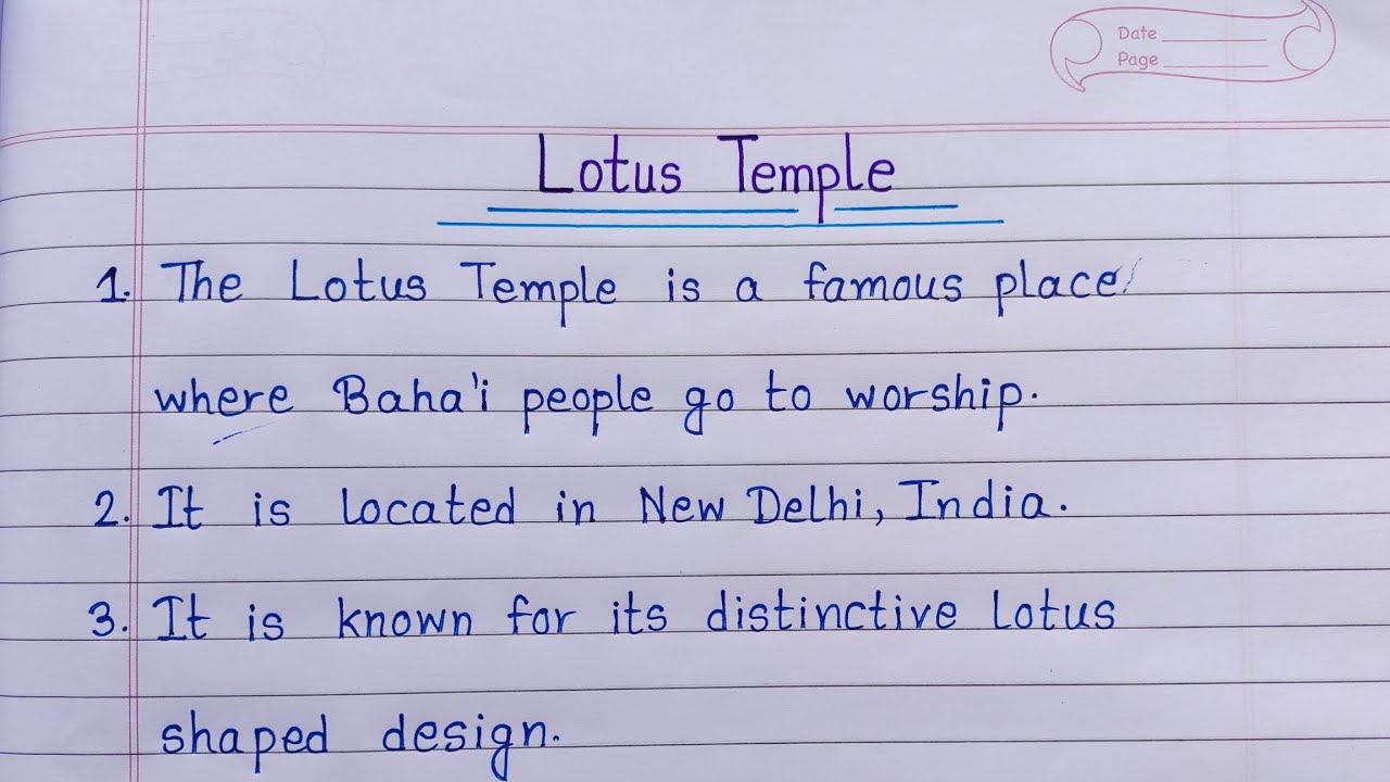 10 Lines Essay On Lotus Temple | 10 Easy Sentences About Lotus Temple ...