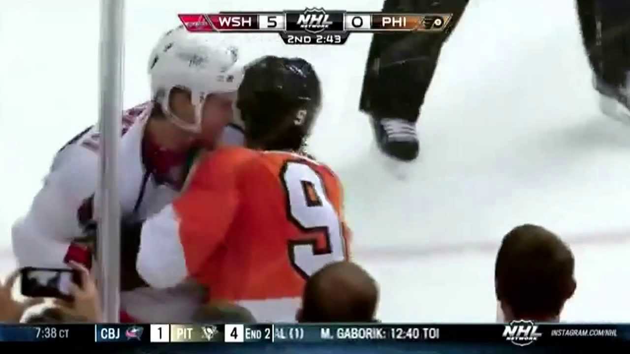 Hockey fight Washington Capitals Vs Philadelphia Flyers - YouTube
