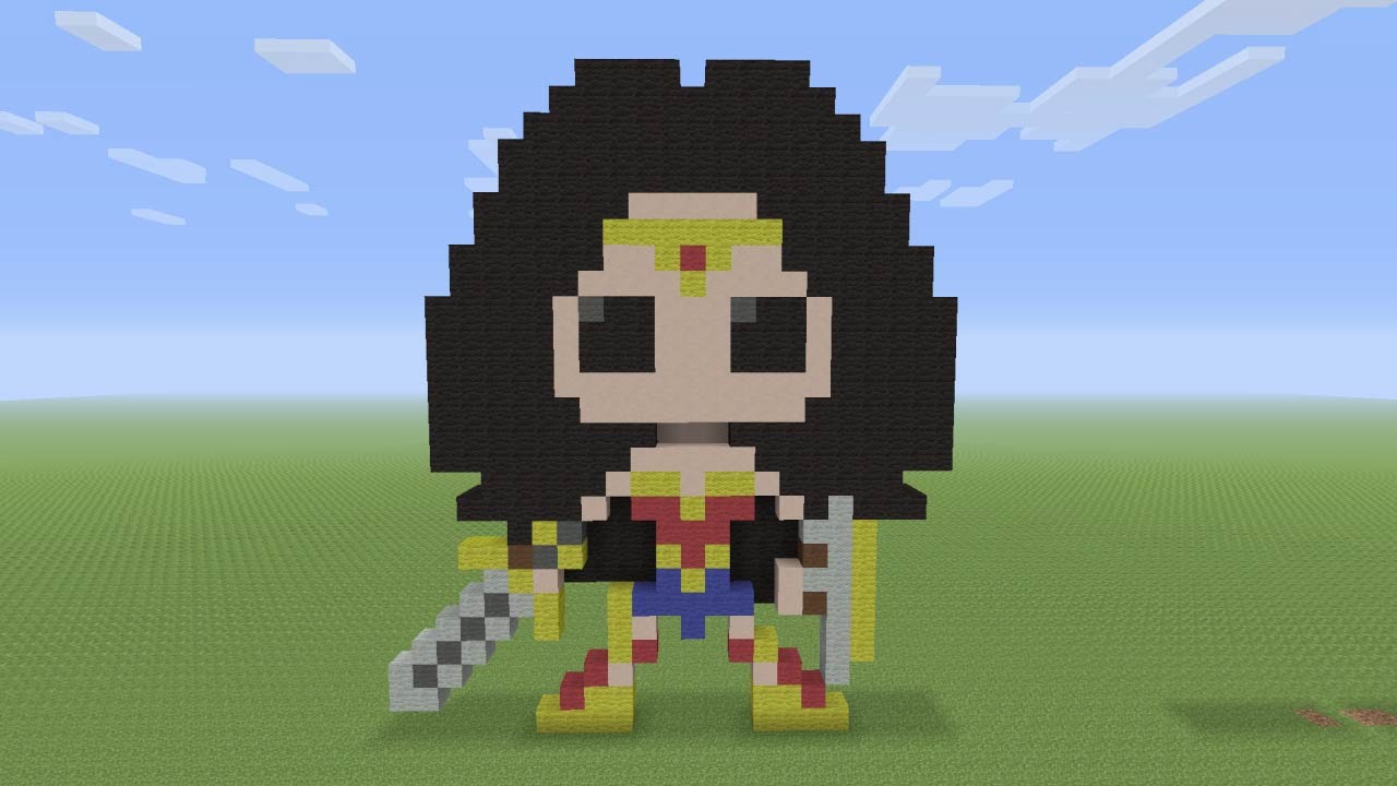 Minecraft Pixel Art - Wonder Woman From Batman VS Superman: Dawn Of ...