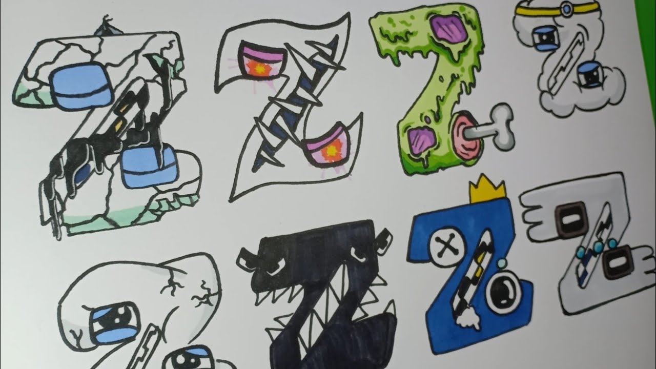 Drawing Alphabet Lore But Z transform in many different styles - YouTube