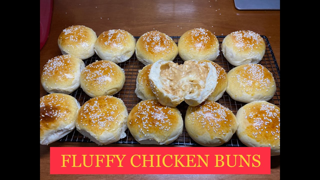 Fluffy Chicken buns bread recipe with cheese - YouTube