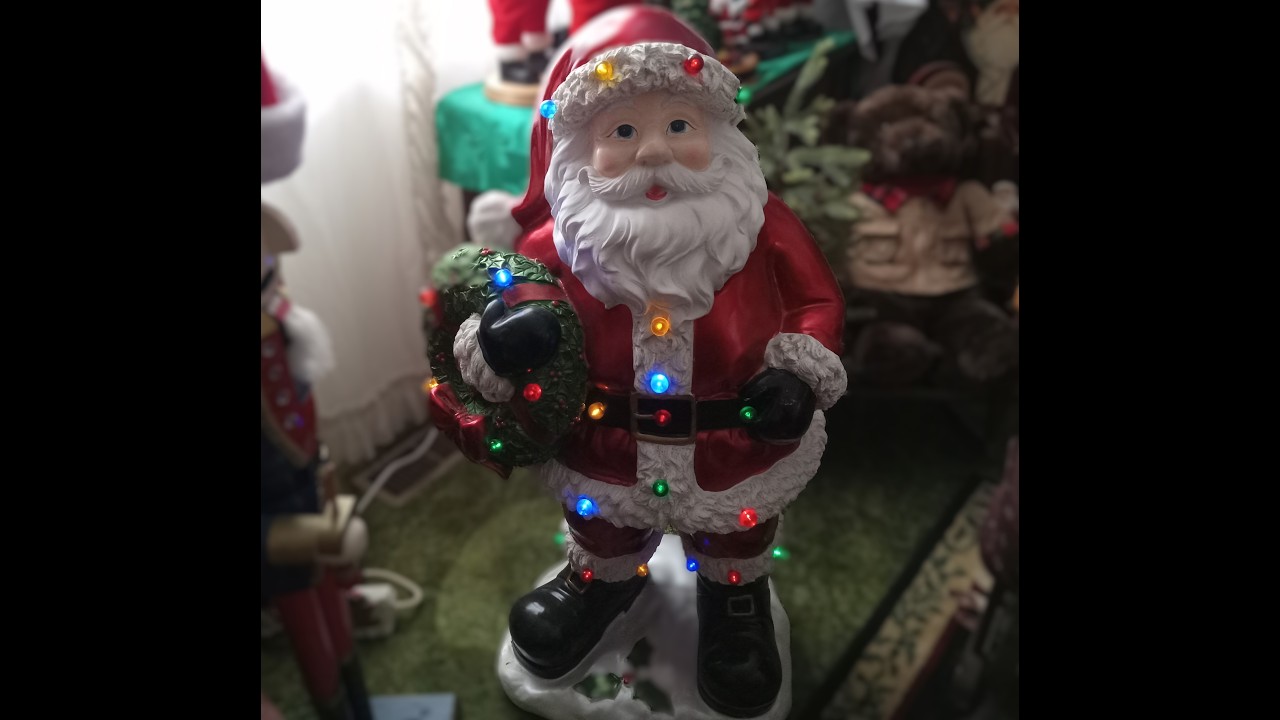 Kringle Express Indoor/Outdoor Oversized Illuminated Multi-Color Santa ...