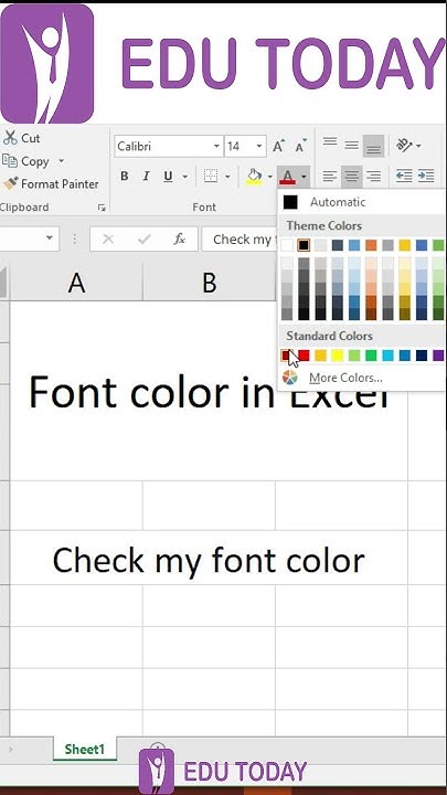Excel Basic - Font Color in Excel - YouTube