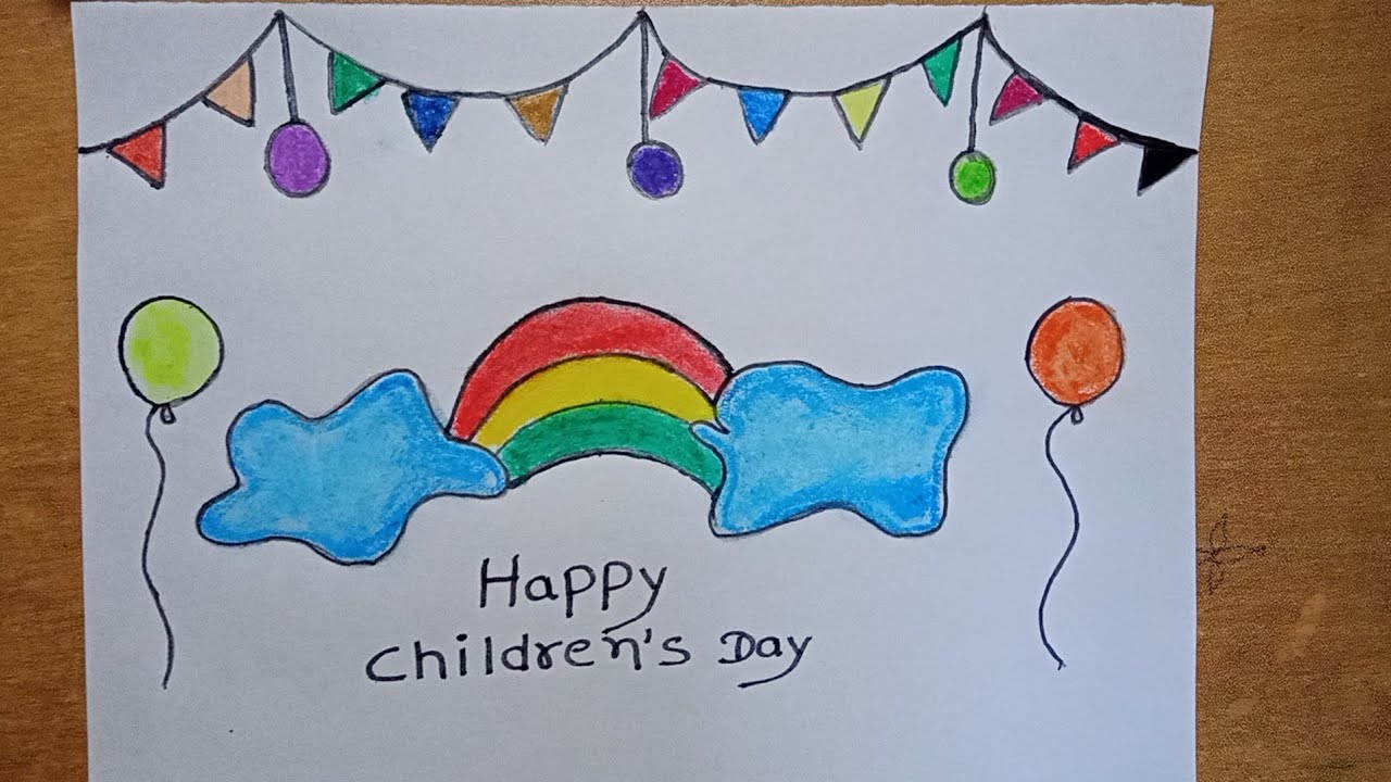 Children's Day Drawing || How To Draw Children's Day Poster Drawing ...