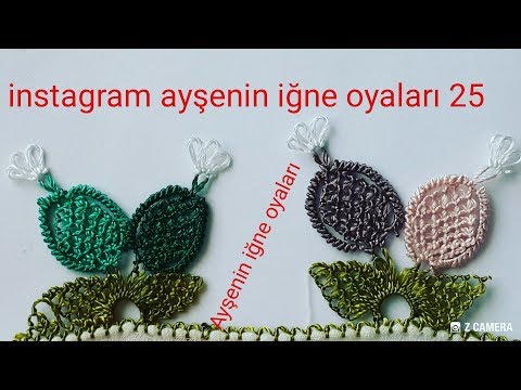 40.model Badem iğne oyası nasıl yapılır sesli anlatım(iğne oyası modeli )