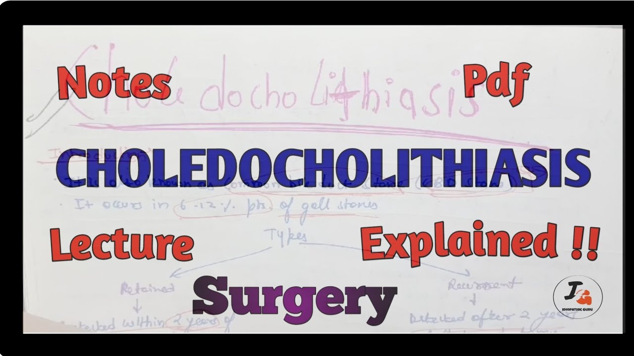 Choledocholithiasis Surgery - YouTube