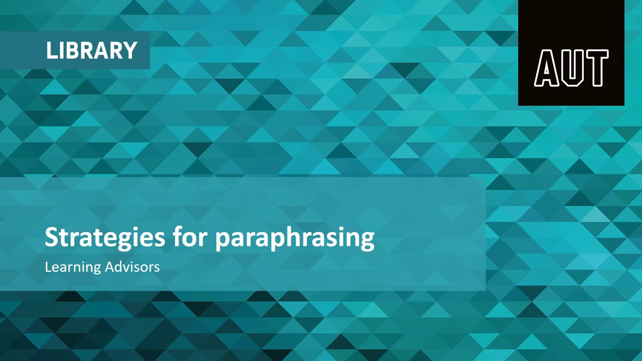Strategies for paraphrasing - YouTube