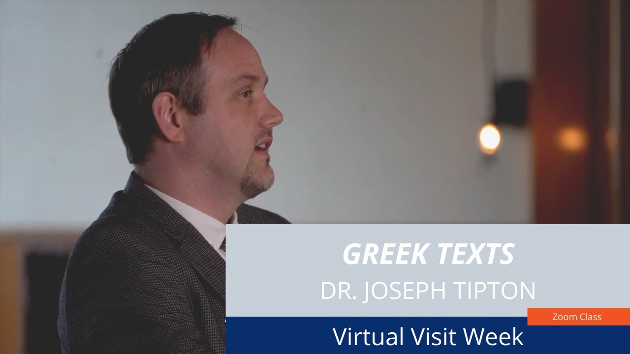 Classic Greek Texts with Dr. Joseph Tipton - YouTube