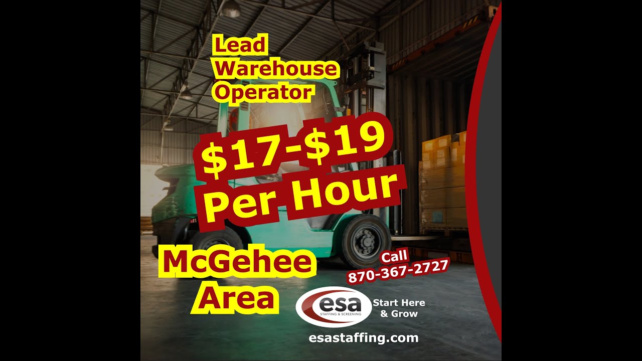 Warehouse Lead Operator - YouTube